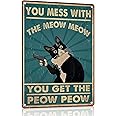 Amazon.com: Funny Cat Sign Vintage Cat Wall Art Cat Metal Tin Signs Cat ...