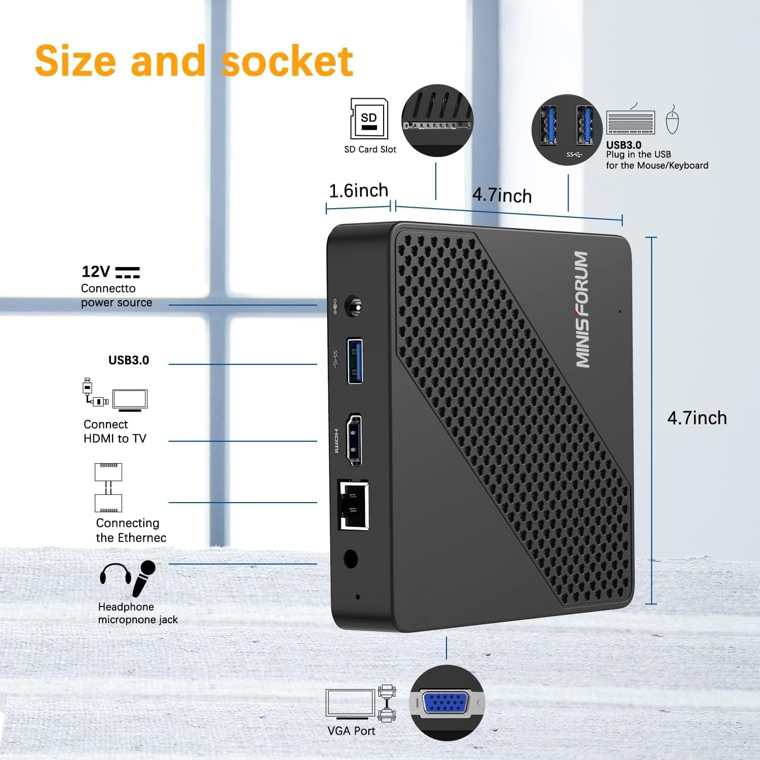 Mua N40 Mini PC Fanless Celeron N4020,up to 2.8GHz with 4GB DDR4/64GB eMMC RAM Mini Desktop ...