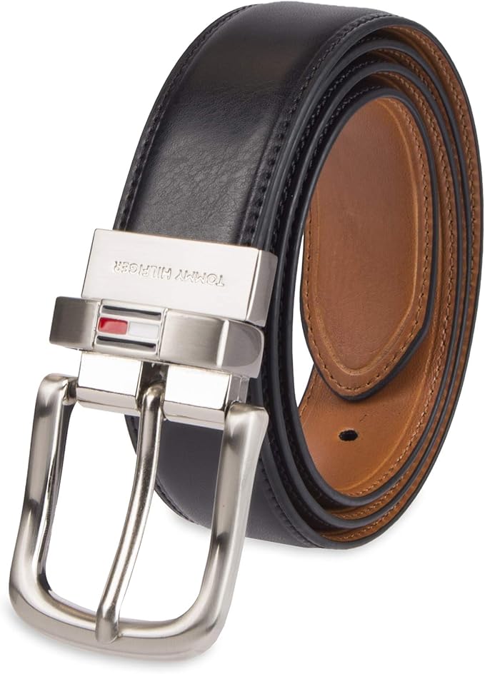 Tommy Hilfiger Men's Reversible Belt - 1 1/4 inch with Wide Single ...