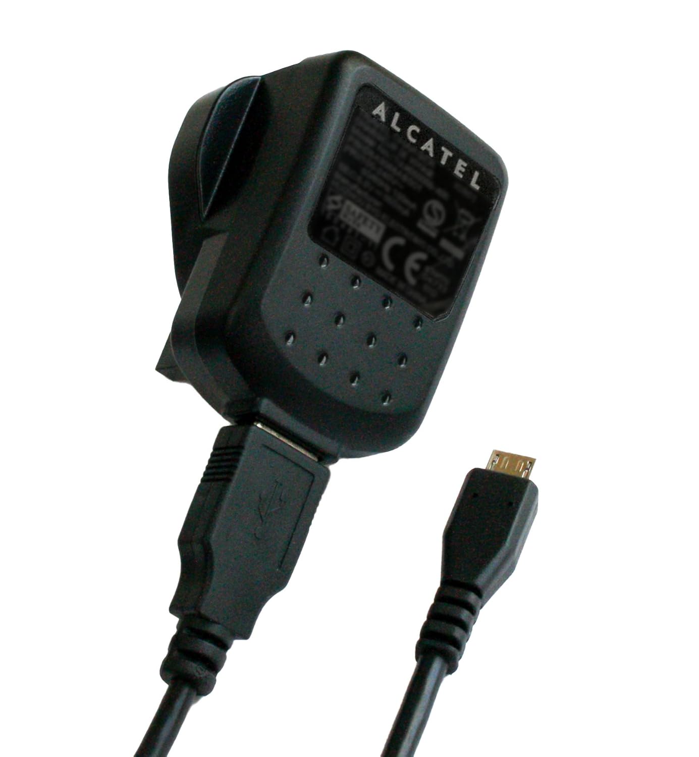 Genuine Alcatel Black 550 mAh 3 Pin Micro USB Mains Charger Suitable ...