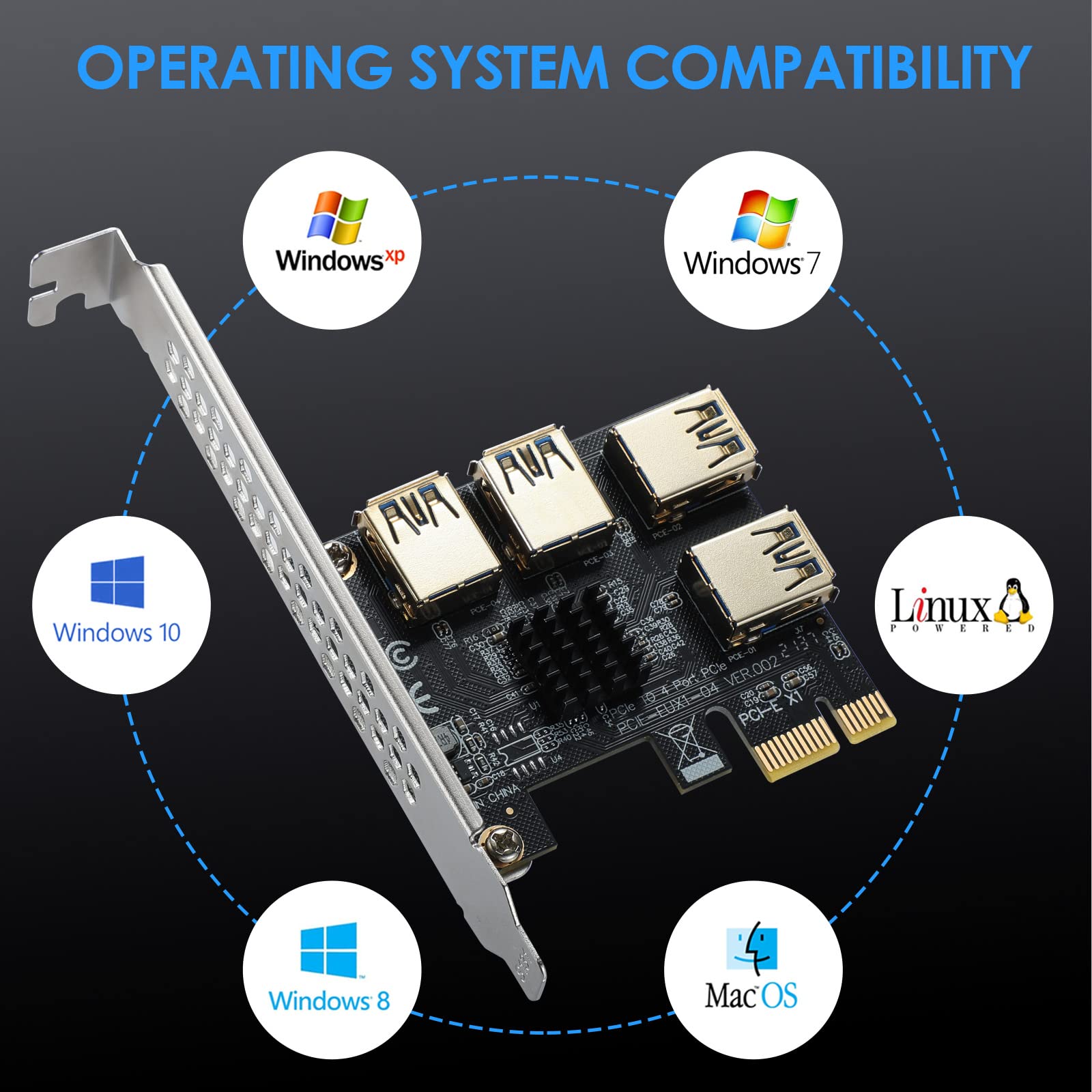 Mua PCIe Splitter 1 to 4 Multiplier Riser Card, PCI Express X1 ...