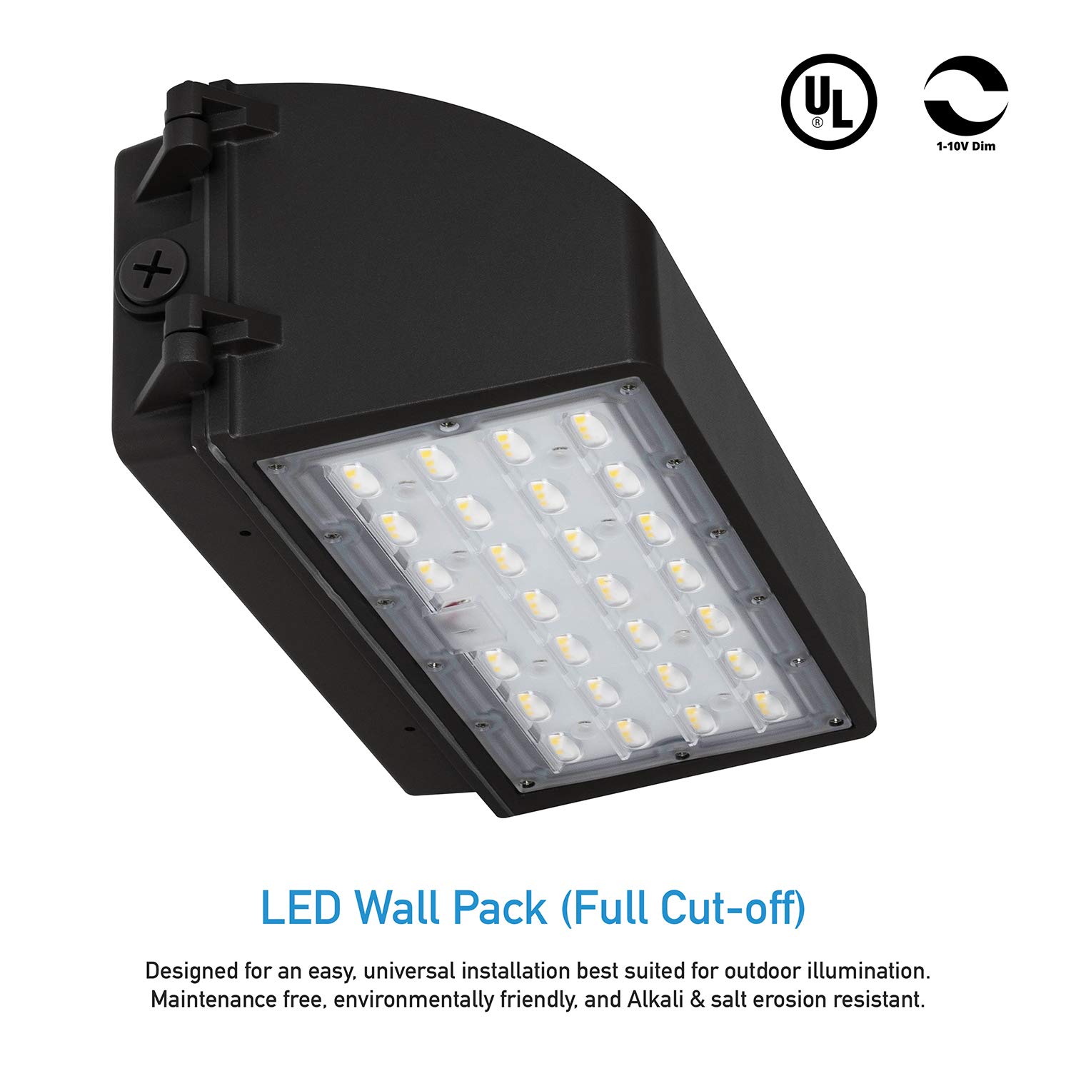 iBRIGHT 40W LED Wall Pack Dimmable Lighting Fixture 1-10V Dimming Waterproof Mounted 100-277VAC ...