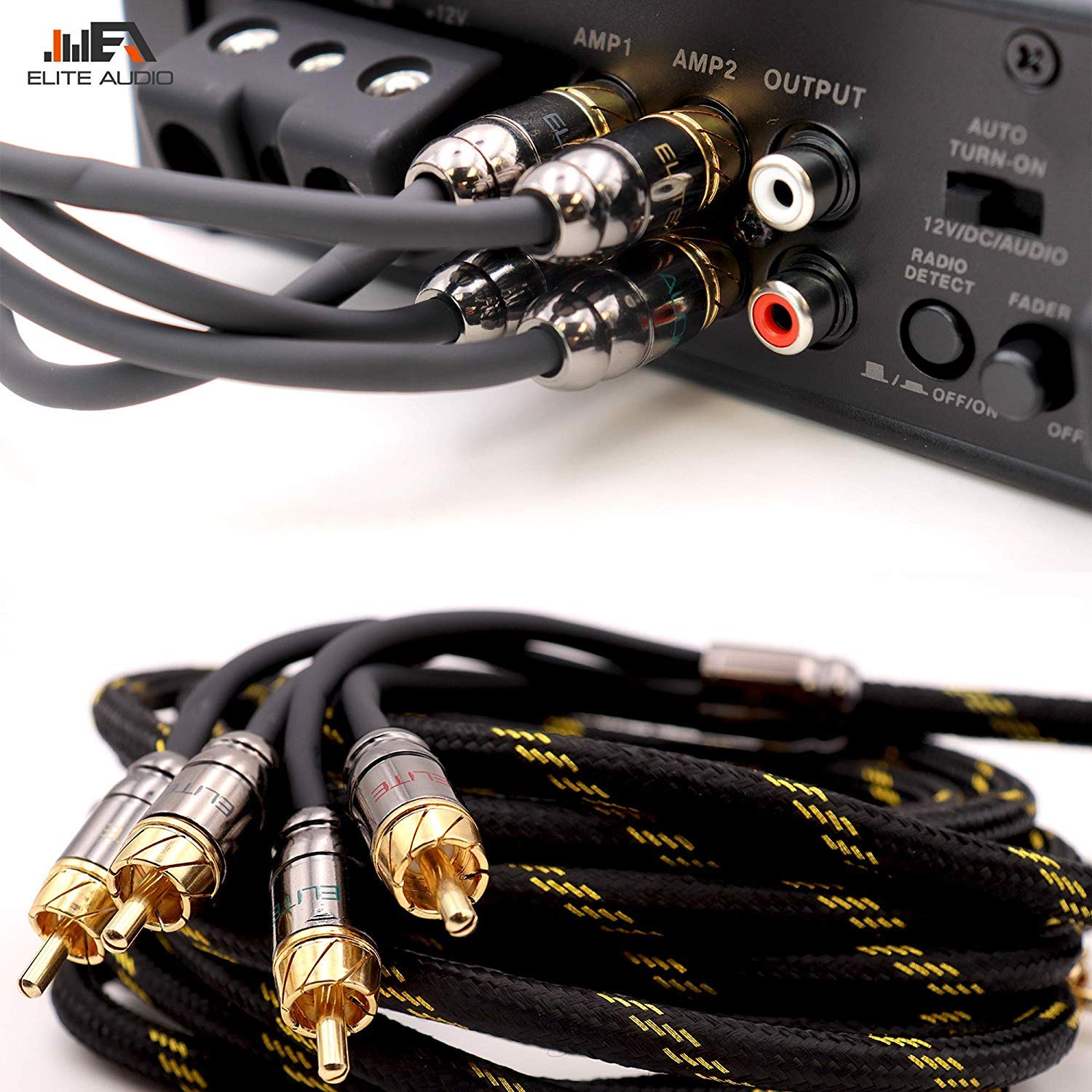 Buy Elite Audio PRO 100% OFC Copper 4 Channel 17 ft RCA Audio ...