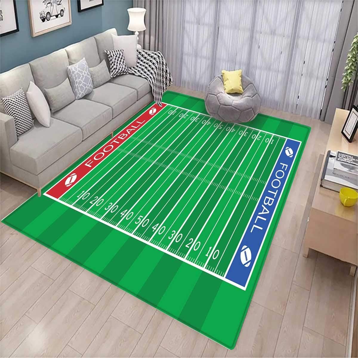 Football Area Rugs for Bedroom American Football Field Playground ...