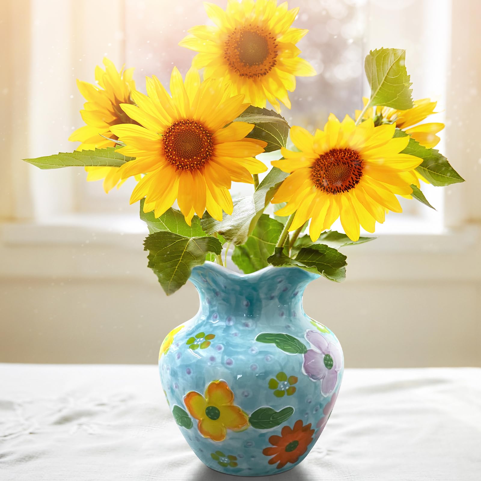 Blued Ceramic Flower Vase Color Glazed Vase Modern Vase for Flowers ...