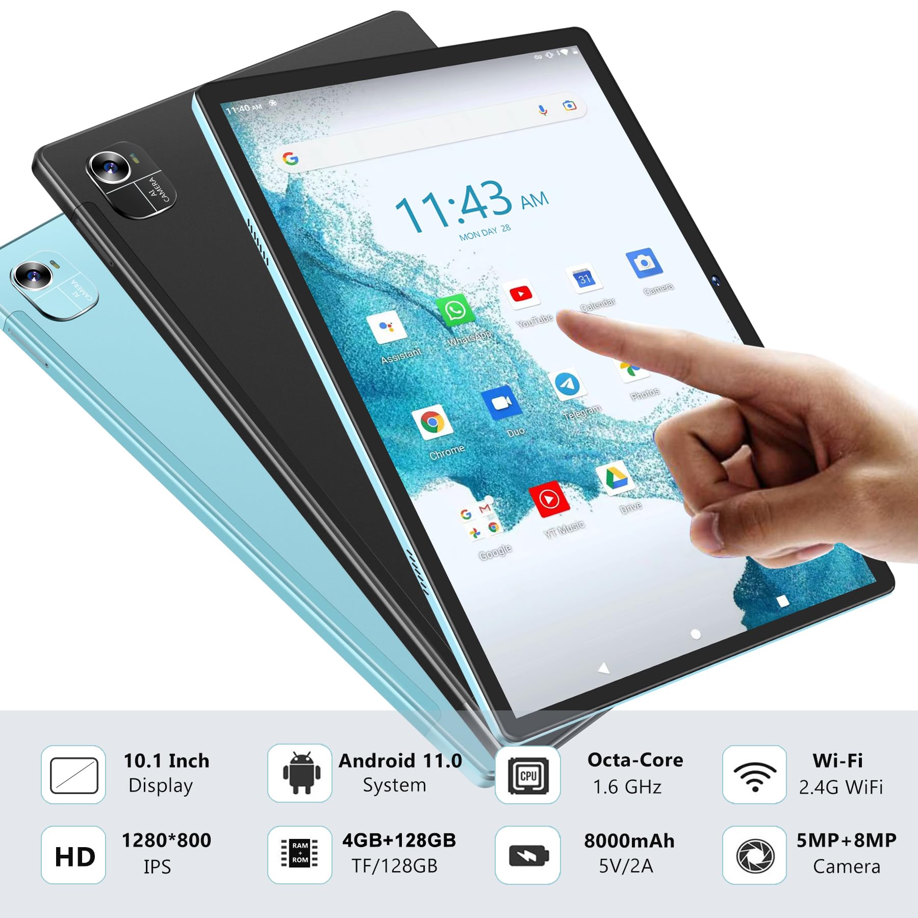Mua FACETEL 2023 Newest Tablet 10 inch Android 11 Tablet 2 in 1 Tablet ...