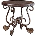 Amazon.com: Signature Design by Ashley Rafferty Ornate Round End Table ...