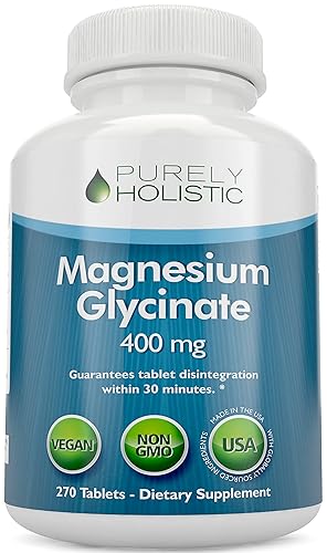 Magnesium Glycinate 400mg - 270 Magnesium Tablets (not capsules) - 400 ...