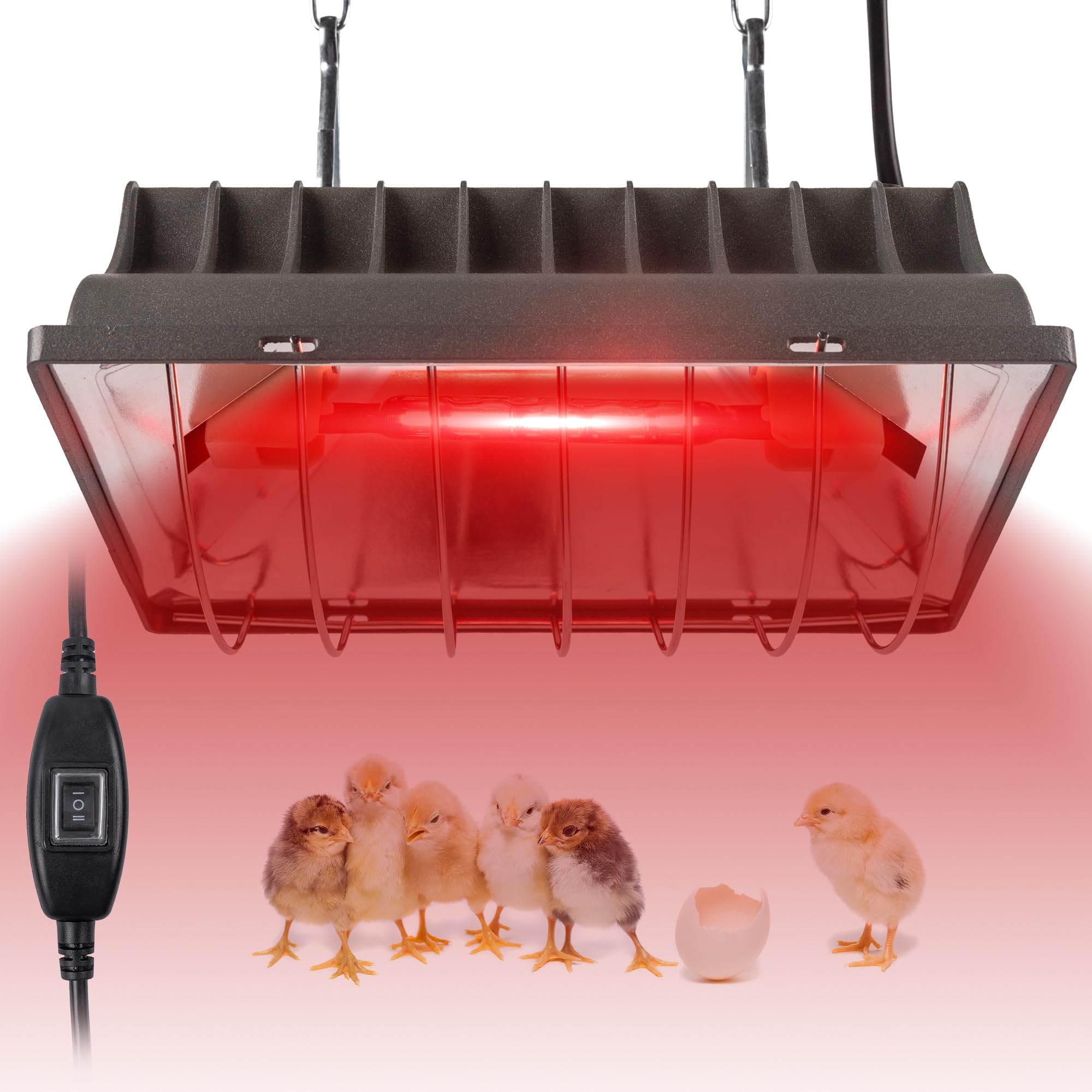 250W Coop Heater for Chicks, Coop Heat Lamp for Chicken, Brooder Heater ...