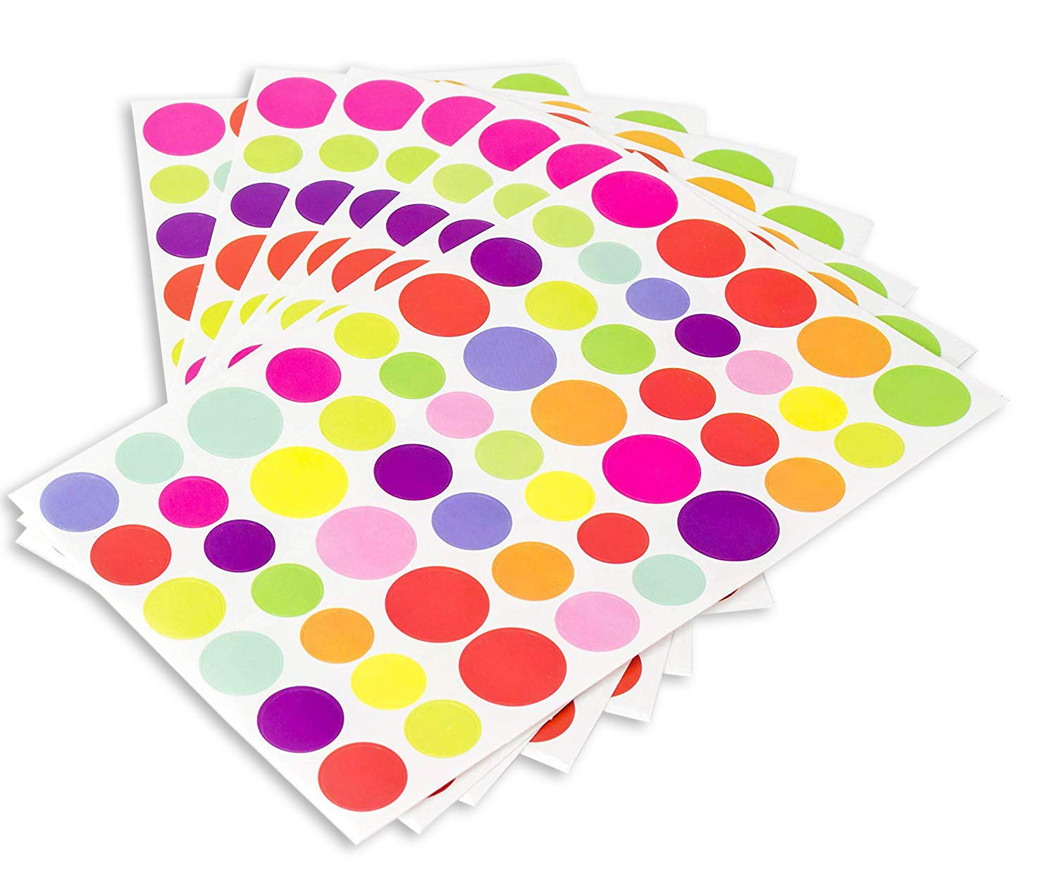 Stickerpunkte Runde Aufkleber 324 Etiketten auf 6 Blättern Bunte ...