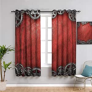 Industrial Blackout Curtain Panels Window, Curtains 72 inch Length Gear ...