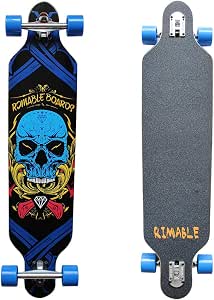 Amazon.com : RIMABLE Drop-Through Longboard (41 Inch, Blue Skull ...