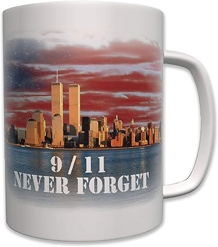 #6301 * Coffee Cup Beaker 9/11 Twin Towers Never Forget NY New York ...