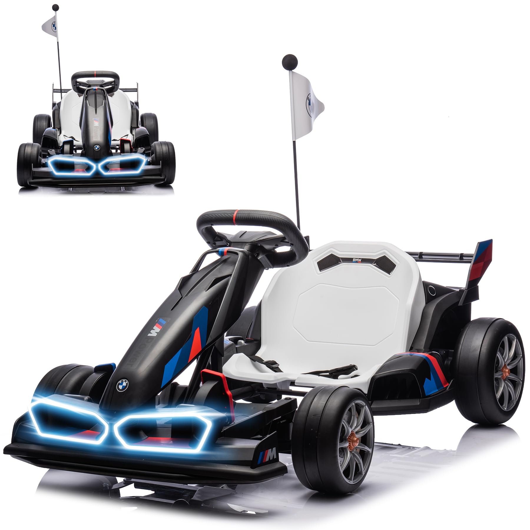 HyperMoto 36V Electric Go Kart for Kids, Licensed BMW Battery Powered ...