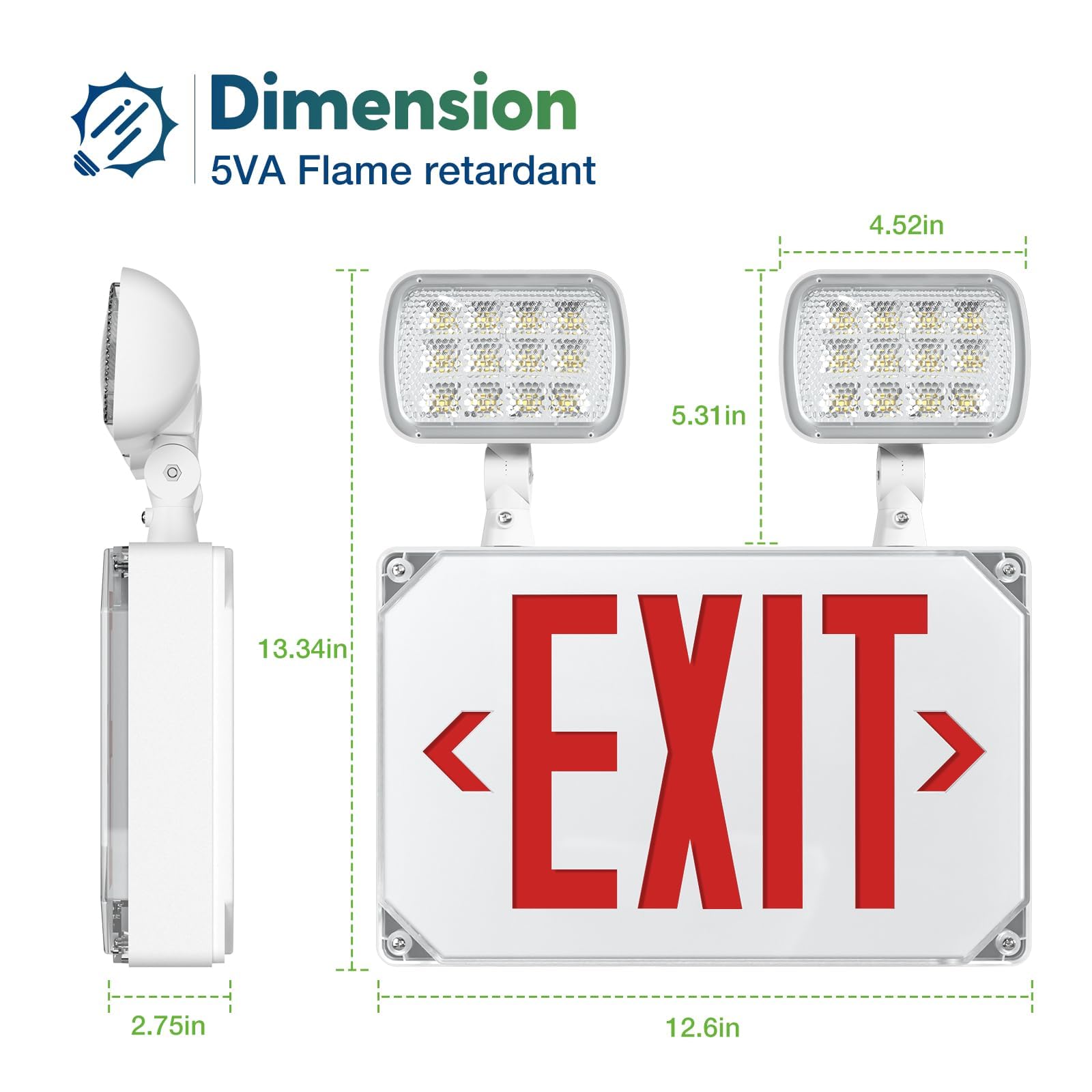 Mua FREELICHT 2 Pack Waterproof IP65 Exit Sign with Emergency Lights ...