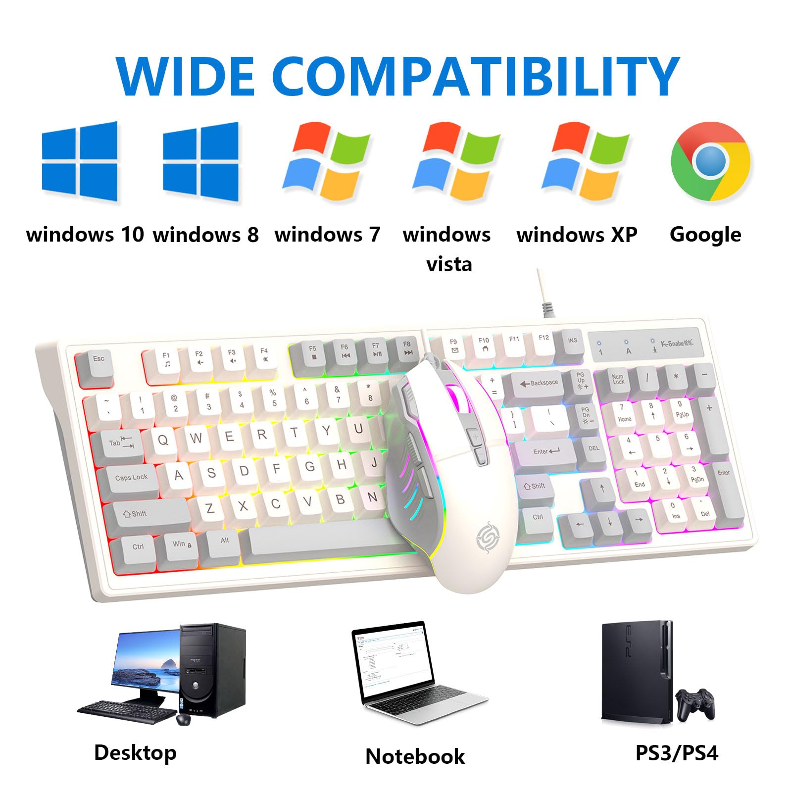 Mua Wired 98 Keys Keyboard and Mouse Combo, Multimedia(FN) Controls ...