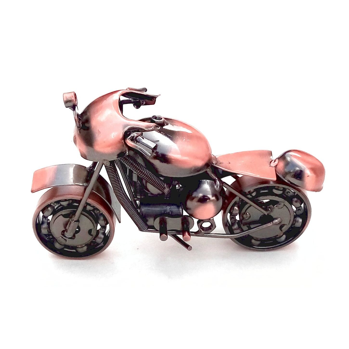 Buy Handmade Scrap Metal Art Vintage Motor bike Miniature Model (Copper ...