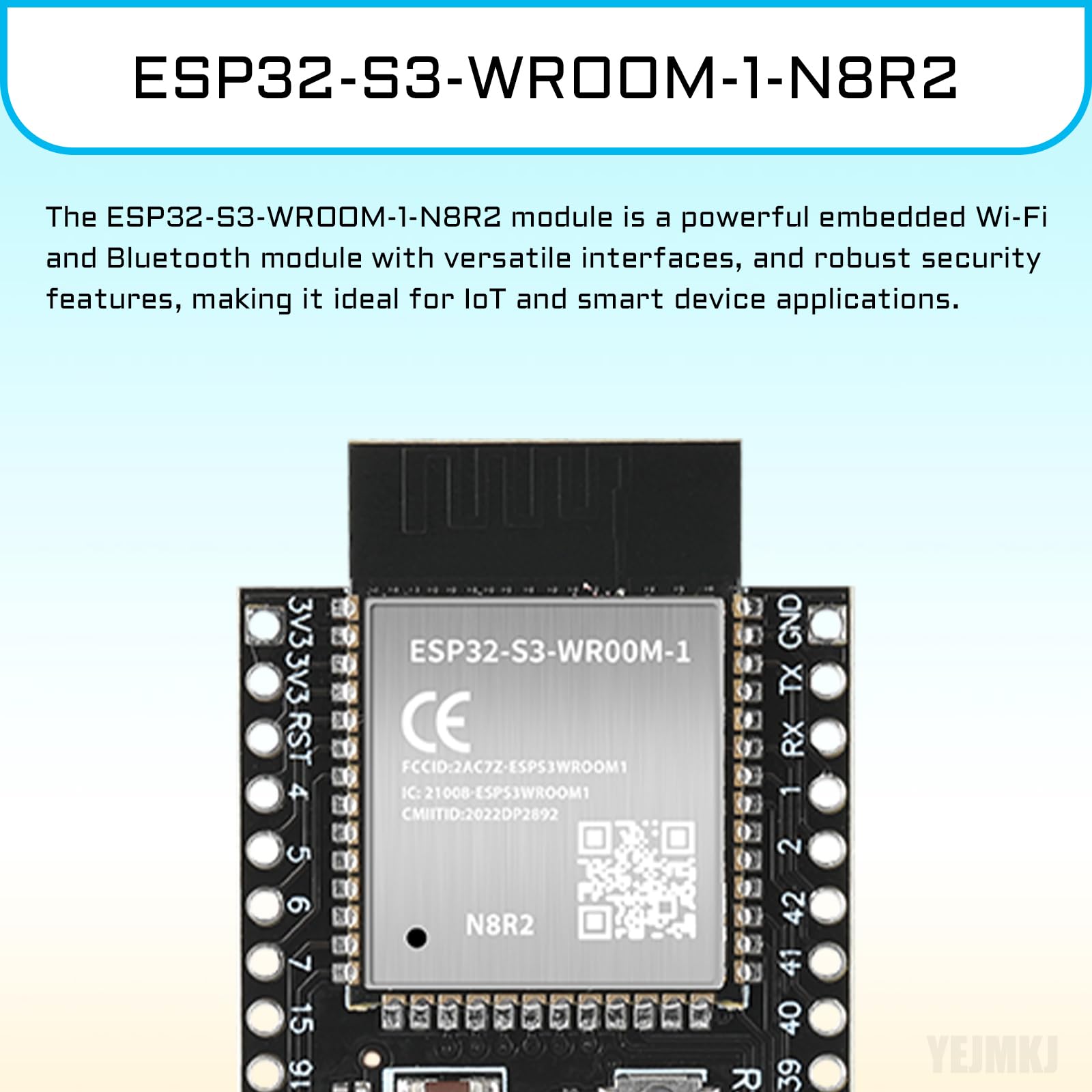 Yejmkj 2pcs Esp32 S3 Devkitc 1 N8r2 Development Board Esp32 S3 Wifi Bluetooth Mcu Module Dual