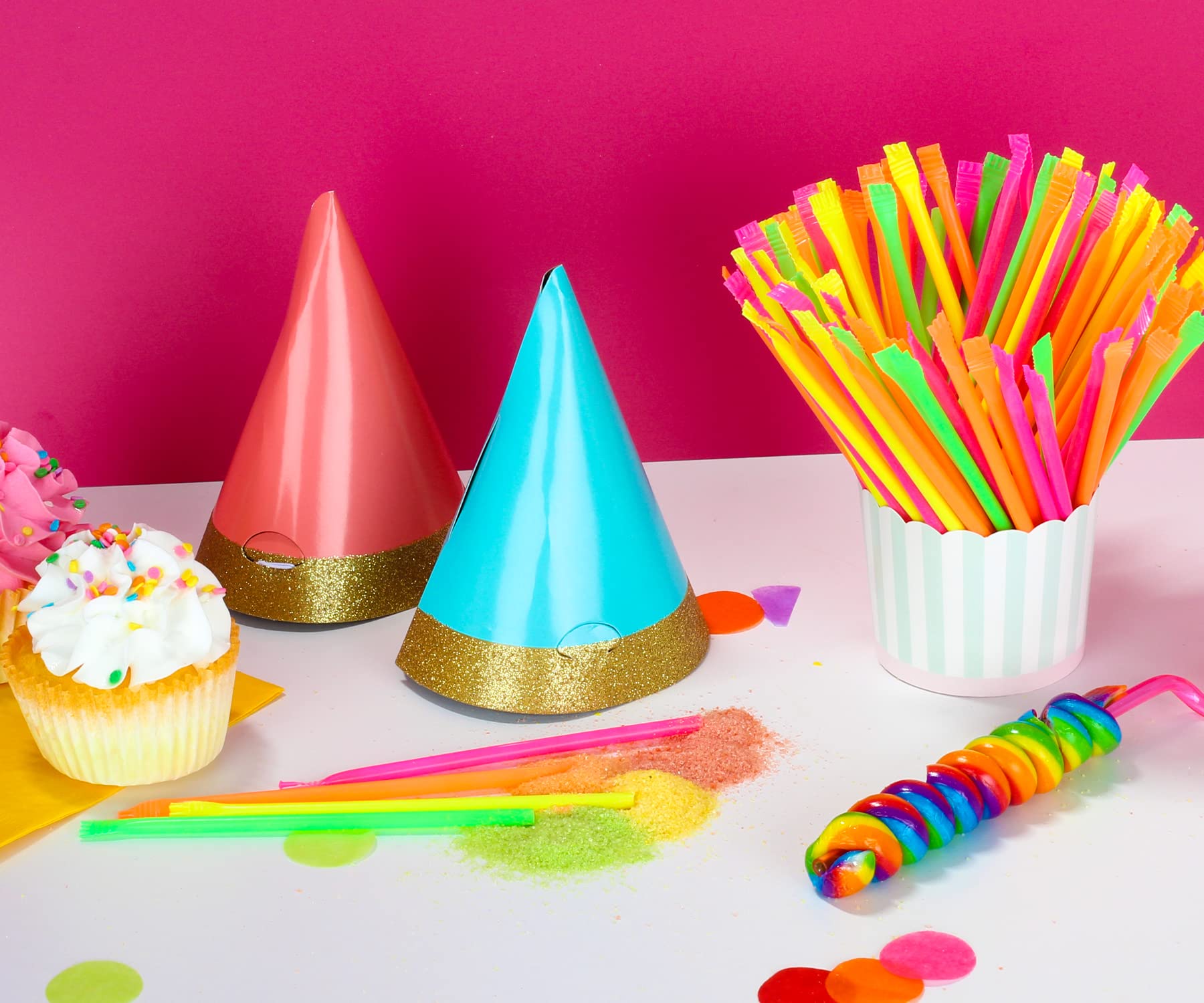 Mua Sugar Candy Straws - 500 Sugar Filled Sticks - Neon 90's Candy, 80s ...