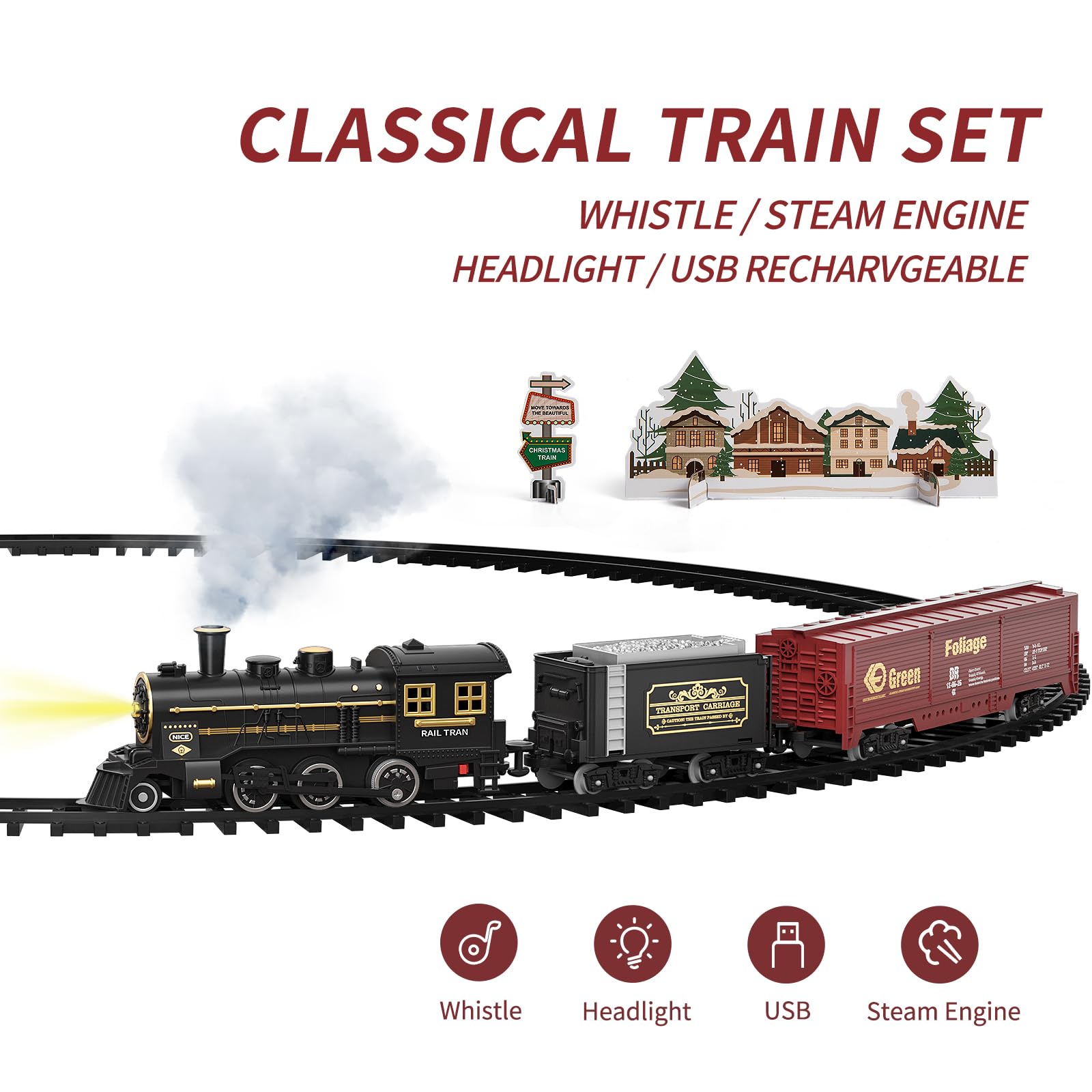 Mua TEMI Steam Train Toy Set for Boys 3 4 5 6 7 Years, with Sounds ...