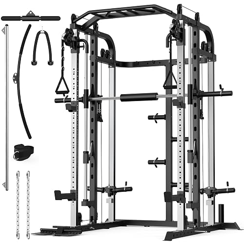 Royal Fitness Smith Machine, Multifunctional Power Cage Rack with Smith ...
