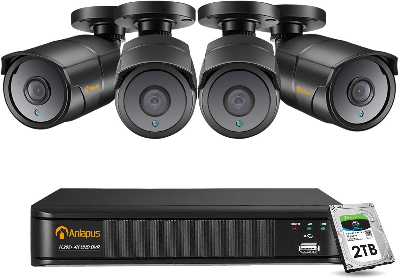 Anlapus 4K UHD 8 Channel CCTV Camera System, 8.0MP H.265+ 8CH ...