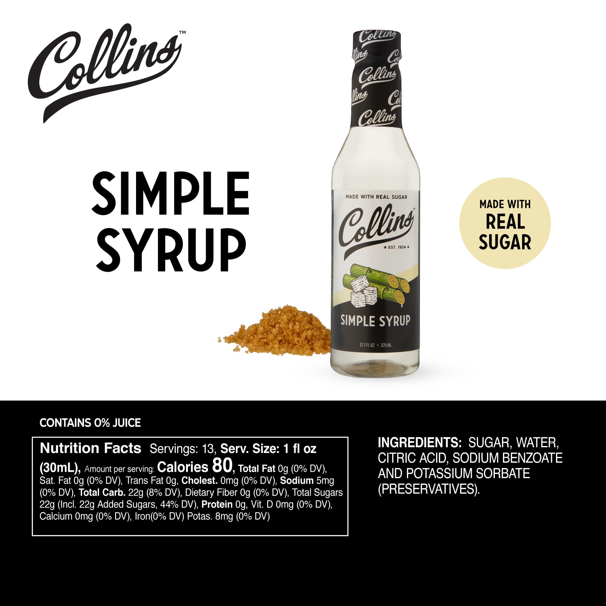 Mua Collins Simple Syrup, Classic Simple Syrup, Soda Water Flavors for ...
