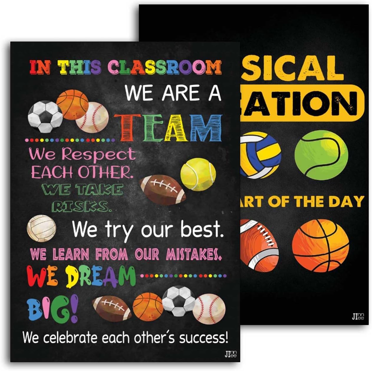 Jinniee Classroom exercise poster Calm Posters and Kids Work Out for ...