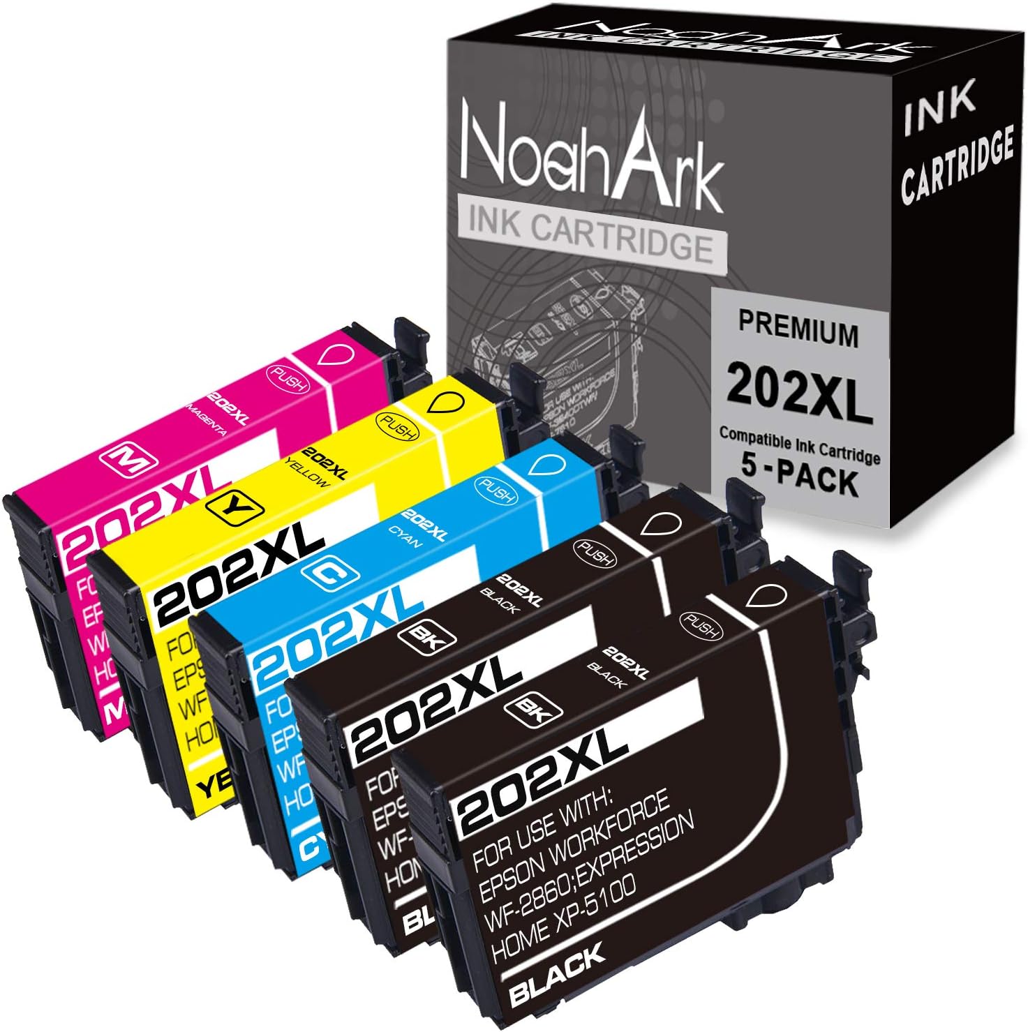 Amazon.com: NoahArk Remanufactured Ink Cartridge Replacement for Epson 202XL T202XL 202 XL High ...