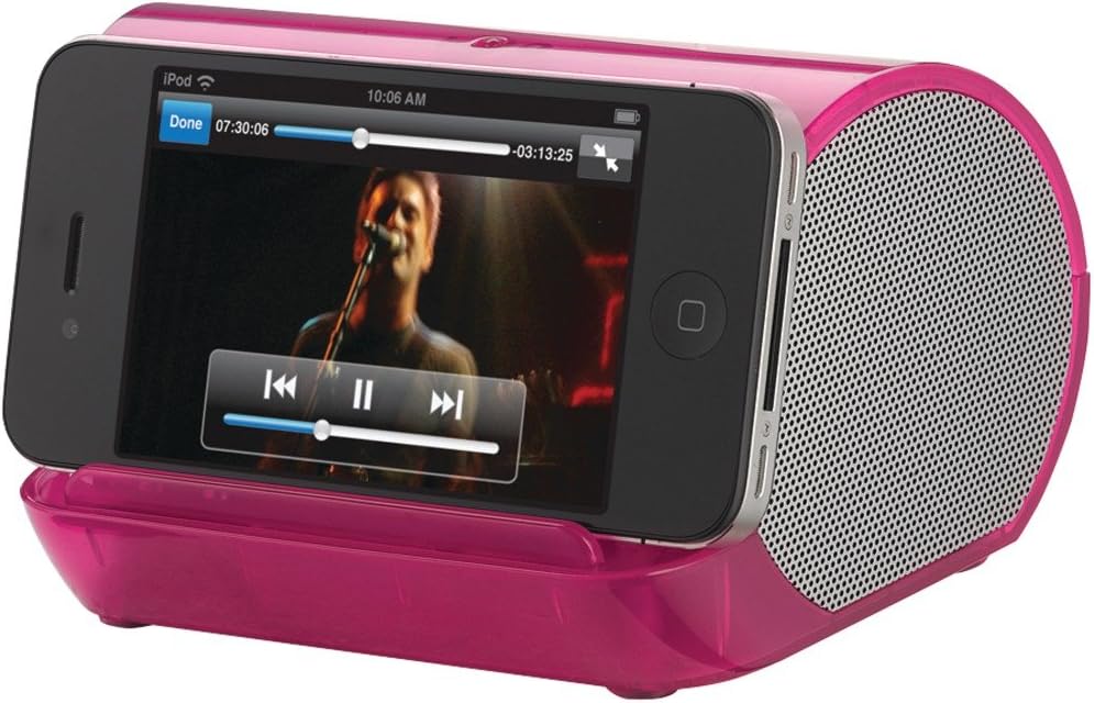 New iHome IHM9PT ColorTunes Crystal Portable MP3 Speaker System Pink ...
