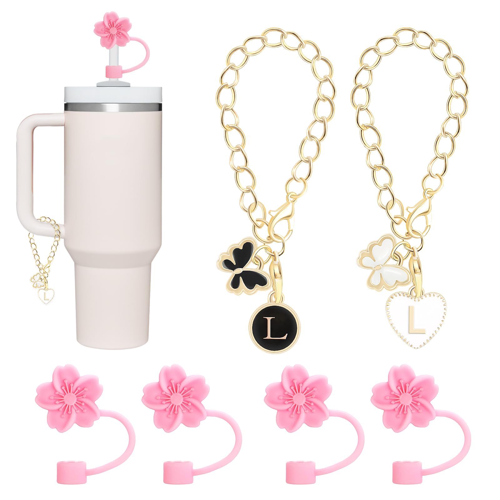 Sloworld 4PCS Straw Cover 10mm for Stanley Cup 30&40 Oz,with 2PCS Heart ...