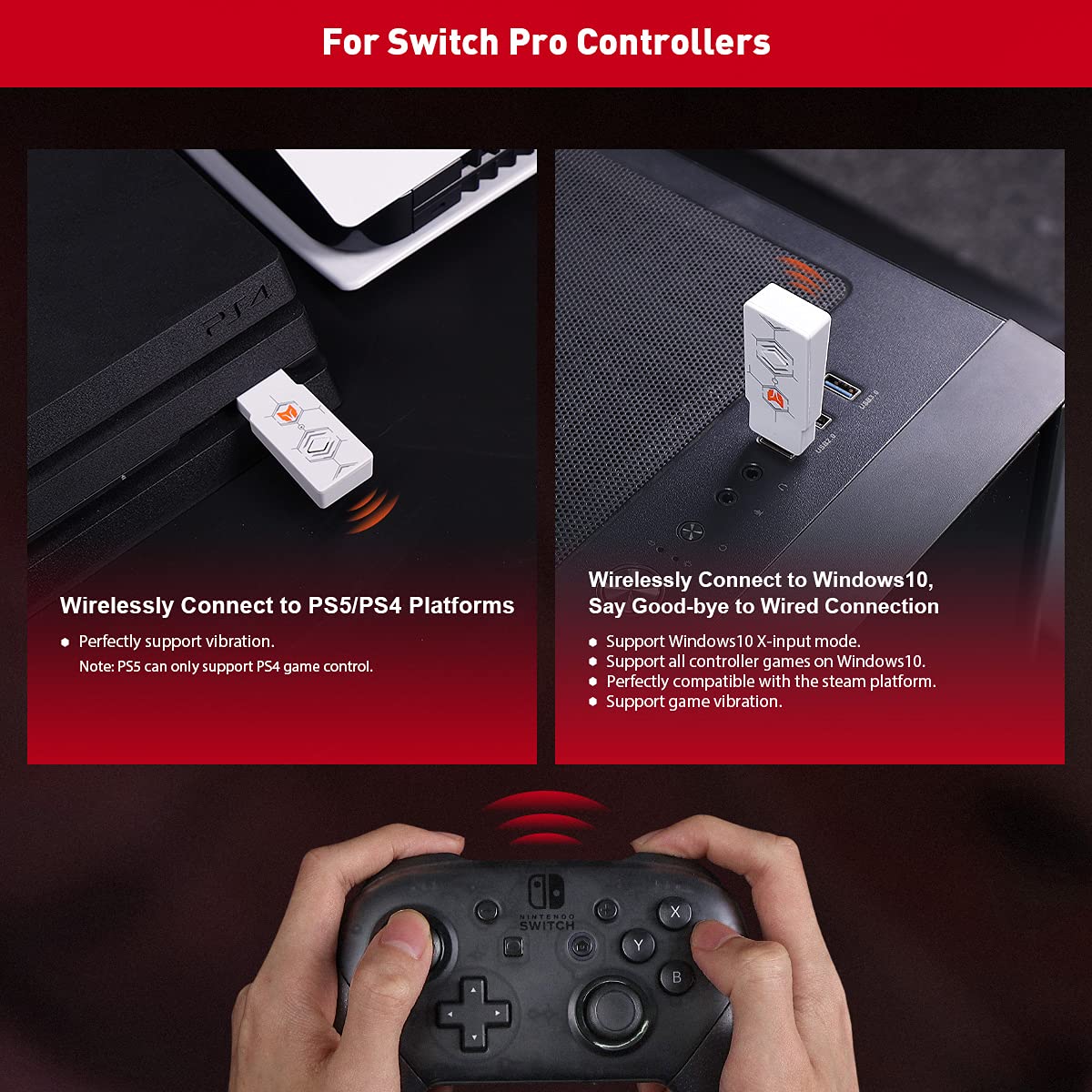 Mua BIGBIG WON R100 Wireless Adapter for Switch Pro/PS5/PS4/Xbox one X ...