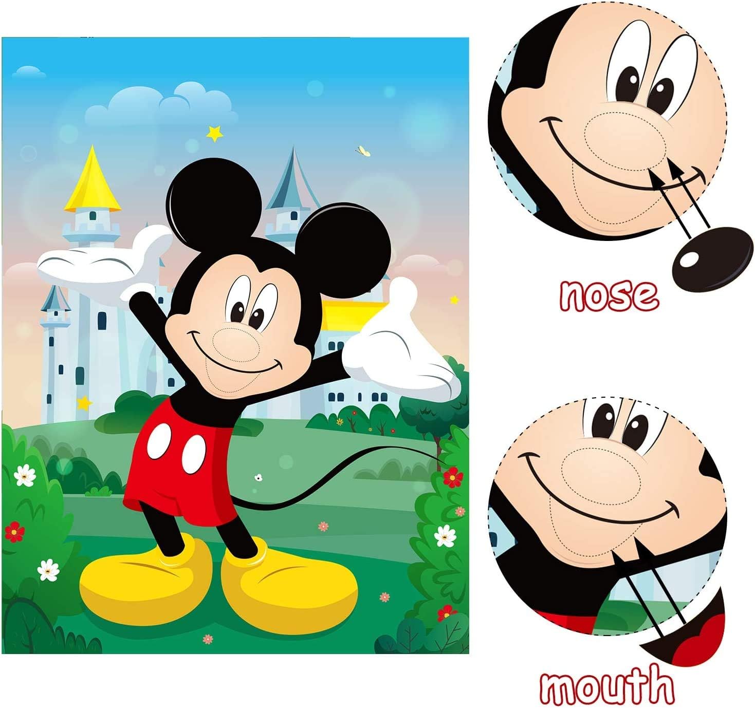 BeYumi Pin The Nose and Mouth on Mickey Mouse Party Games for Kids ...