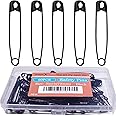 Amazon.com: Urmspst 60PCS Safety Pins, 3 inch Large Safety Pins, Rust-Resistant Nickel Plated ...