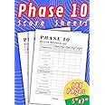 Amazon.com: Phase 10 Score Sheets | Phase Ten score tracker | Small ...