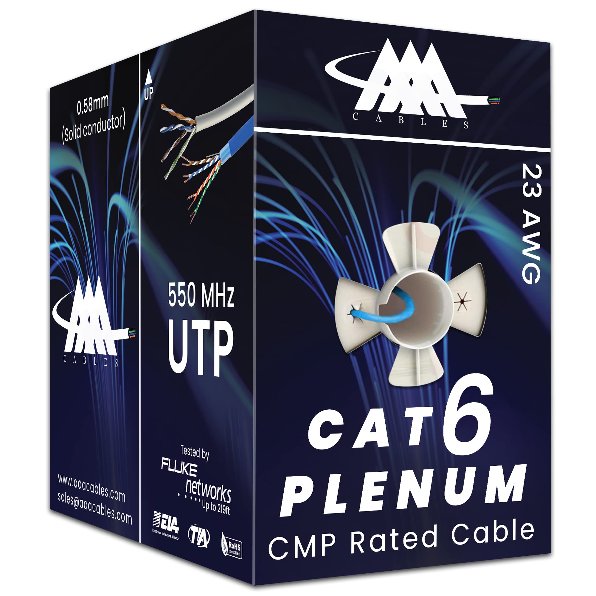 Mua AAA CMP Cat6 Plenum Cable 1000ft | 0.58MM Solid Conductor | DTX ...