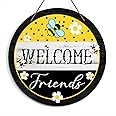 Amazon.com: Zmyollo Welcome Friends Round Wall Decor Sign, Summer Bee ...
