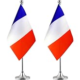 Amazon.com: ZXvZYT 2 Pack France flag French Table Flag Small Mini ...
