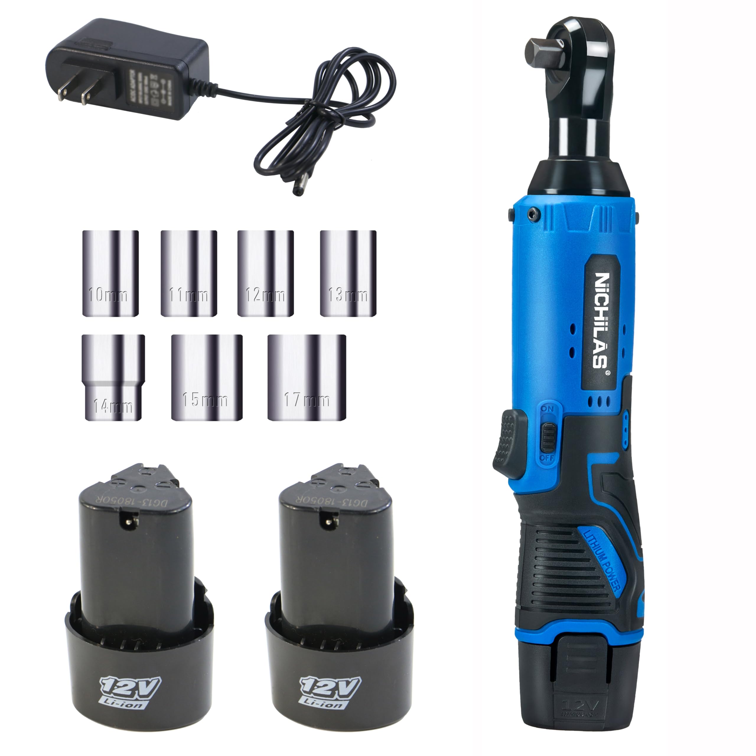 Cordless Electric Ratchet Wrench Set, 3/8" 12V Power Ratchet Tool Kit ...