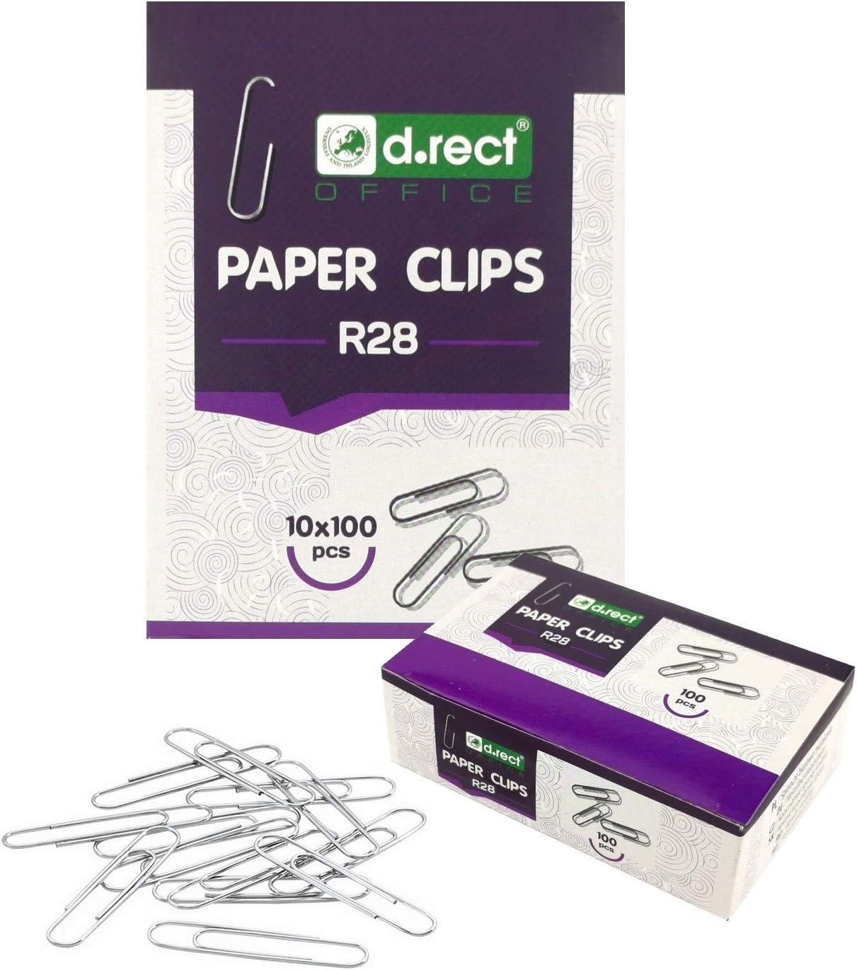 D Pack of 1000 Office Paper Clips Made of Metal 28 mm | Letter Clips Office File Clips ...