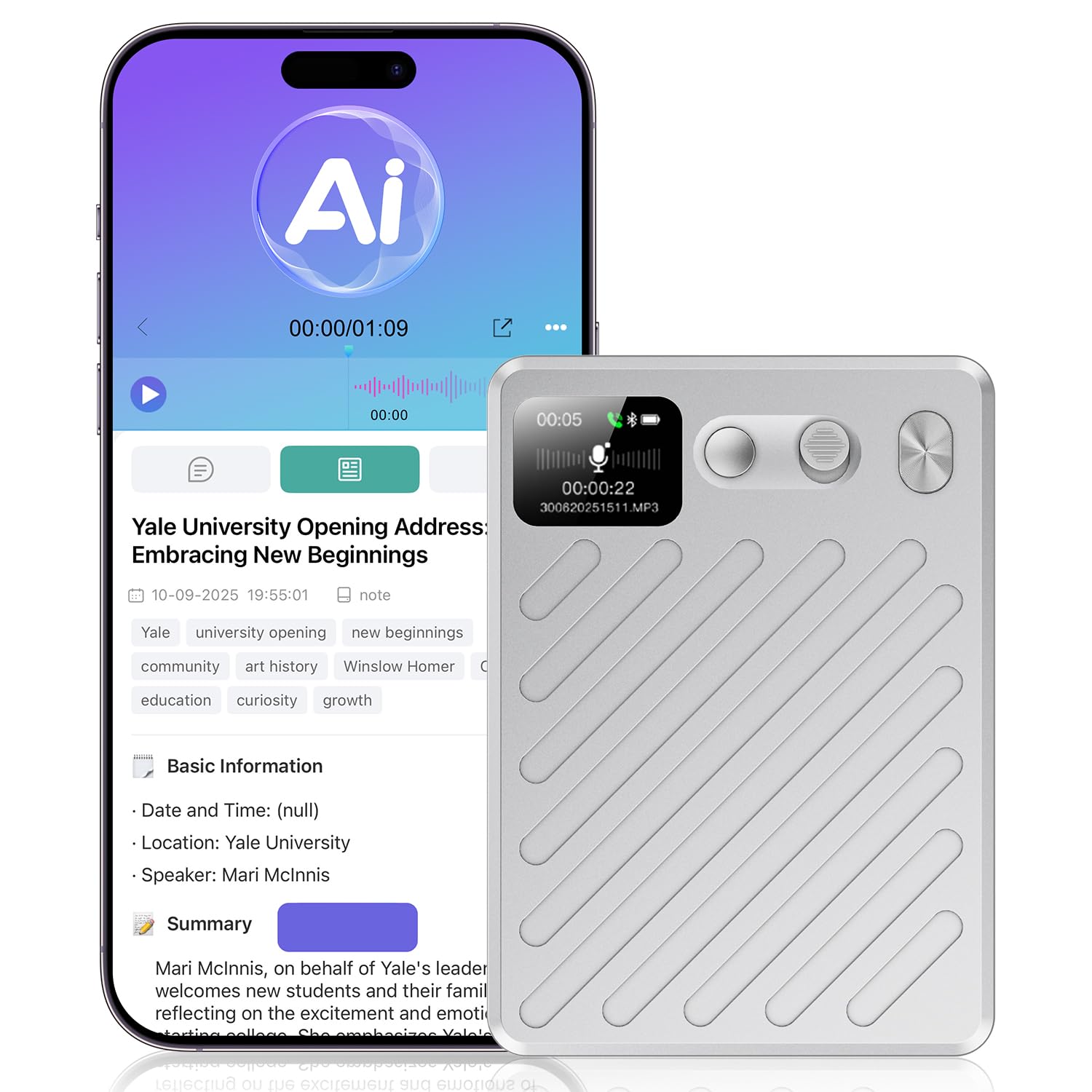 AI Voice Recorder, Note Taking Device, Transcribe & Summarize, Voice ...