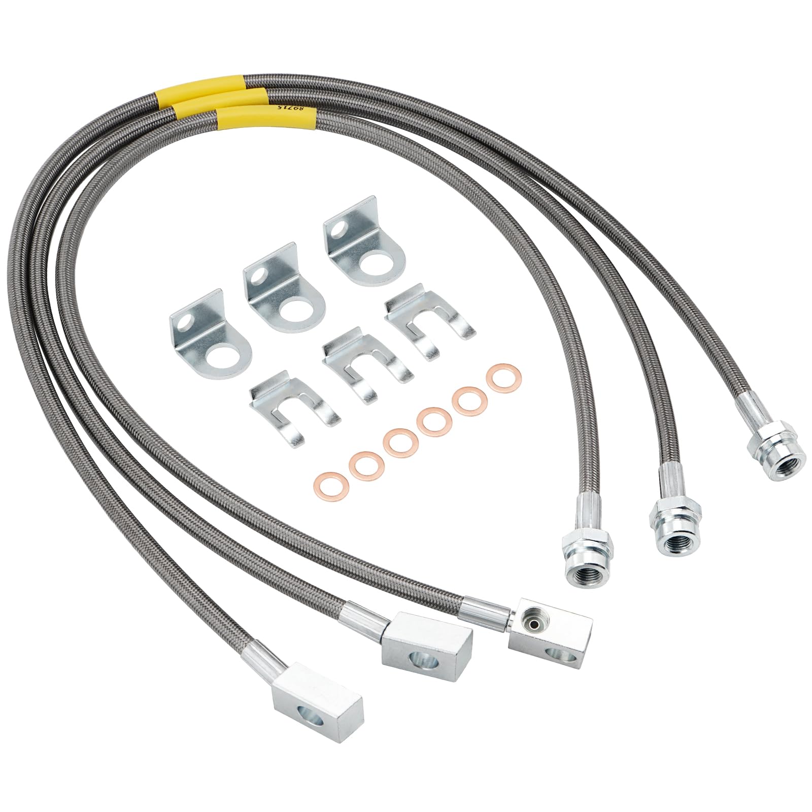 Racewill 89715 Stainless Brake Lines, Front & Rear Extended Brake Lines ...