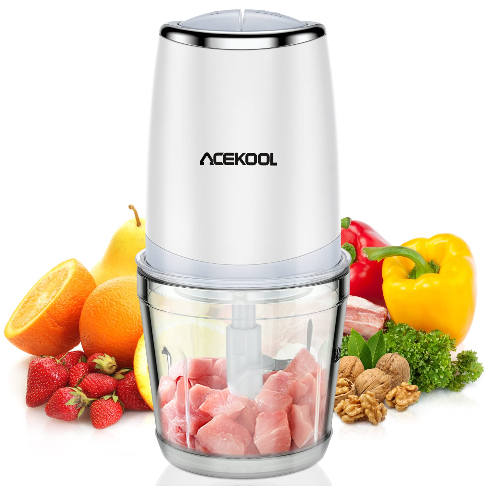 Mua Mini Food Processor with 2.5 Cup Glass Bowl, Acekool Small Electric ...