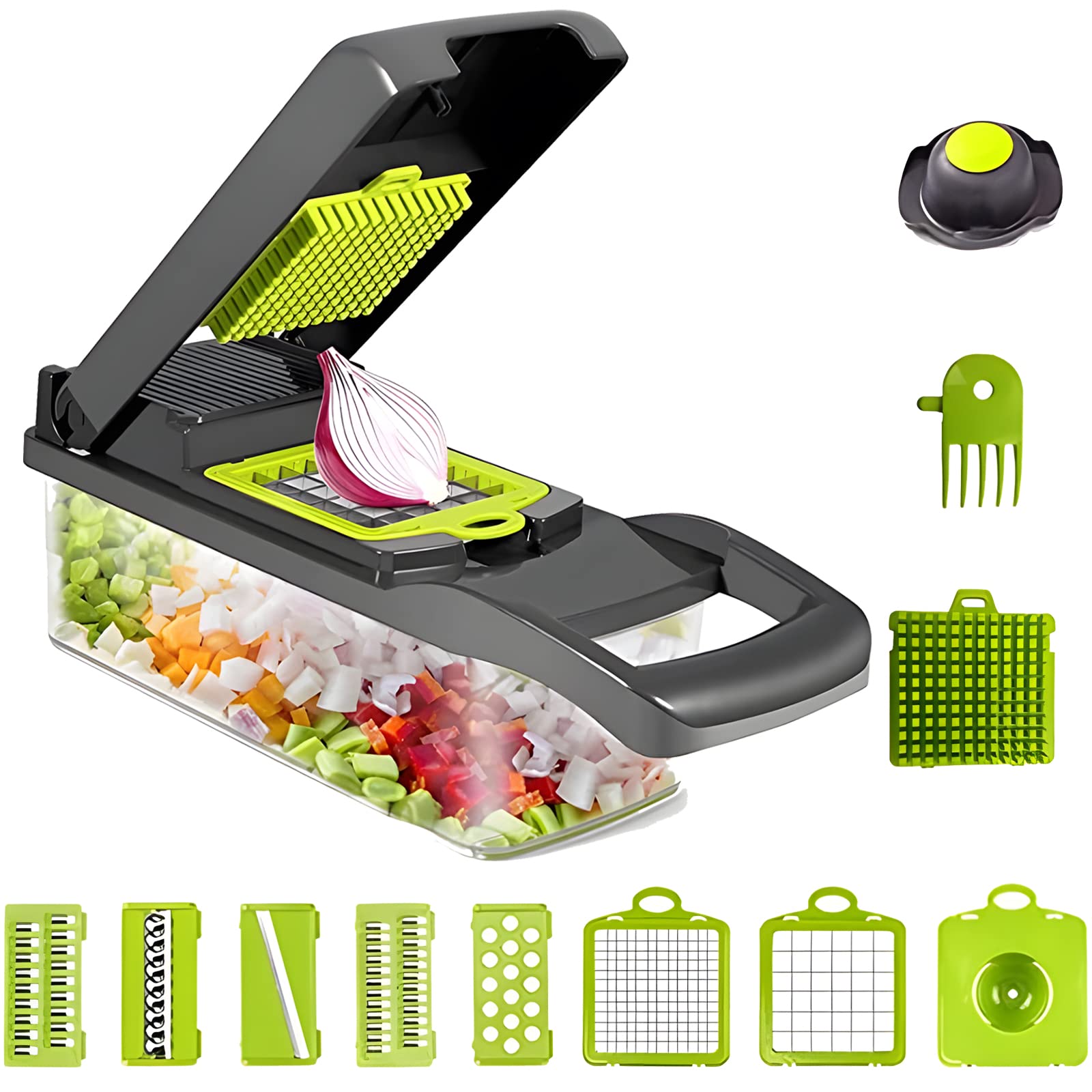 Vegetable Chopper, 14-in-1 Mandoline Slicer, Multifunctional Veggie ...