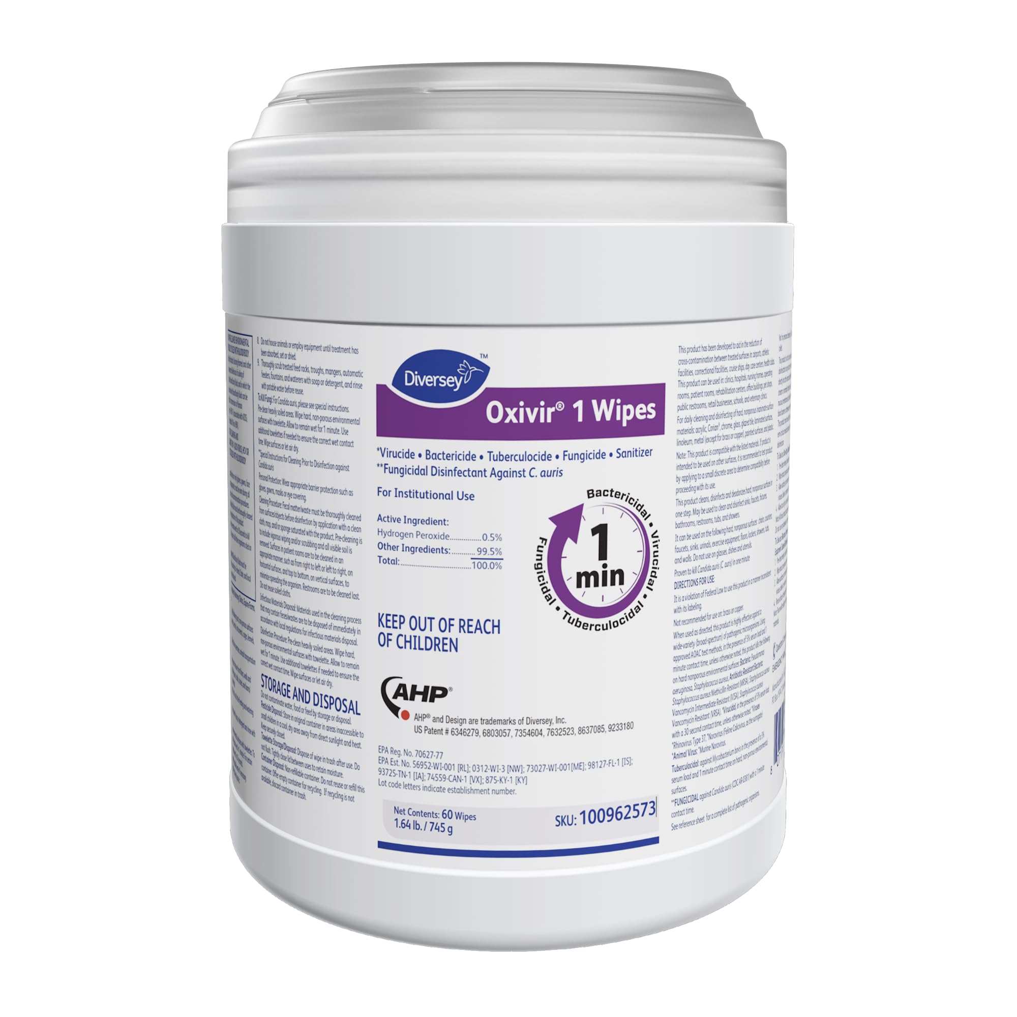 Mua Diversey Oxivir 1 100962573 Disinfectant Wipes, Virucidal ...