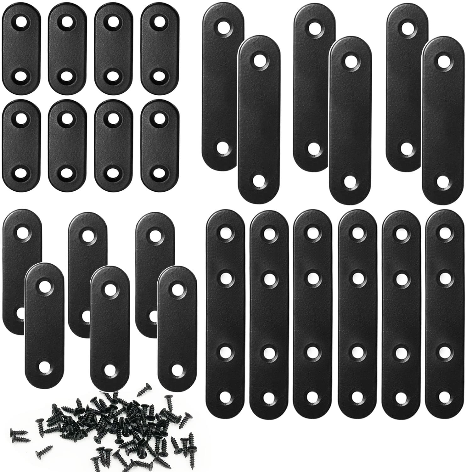 QSJ 26 Sets Flat Plate Straight Bracket Flat Brace Bracket Stainless ...