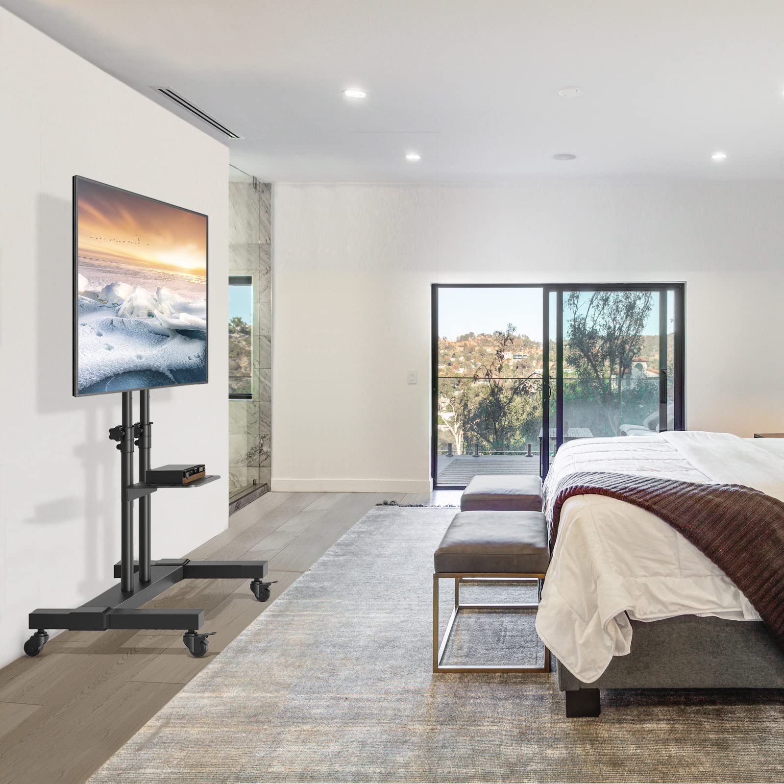 Mua Mobile TV Stand Rolling TV Cart Floor Stand with Mount on Lockable ...