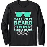 Amazon.com: Perfect Dude Shirt - Tall Guy Beard Twins Purple Hoser Dude ...