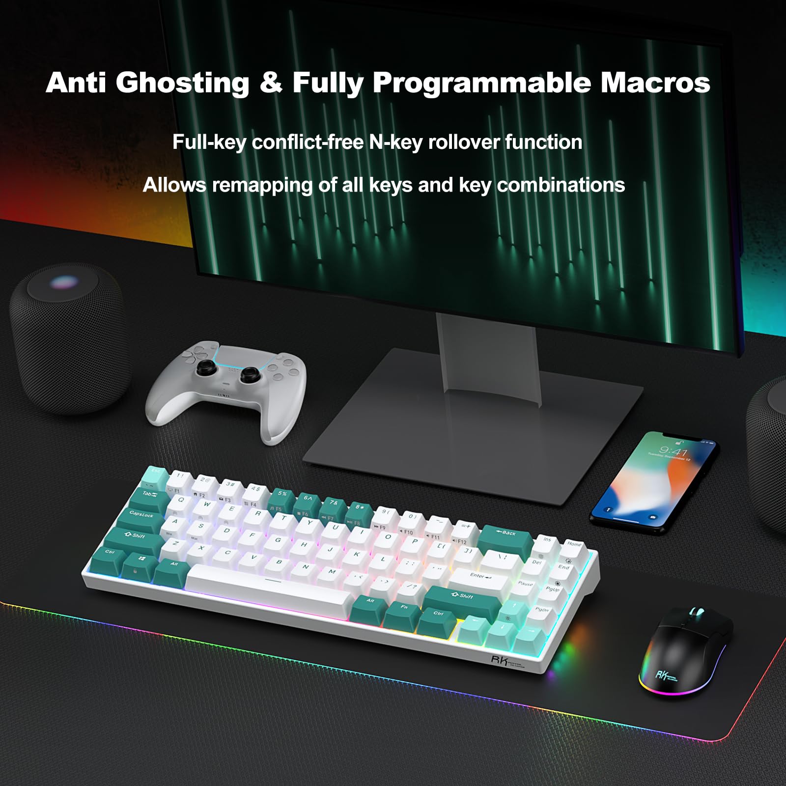 Mua 70% Mechanical Keyboard - RK71 Wireless Gaming Keyboard with Hot ...