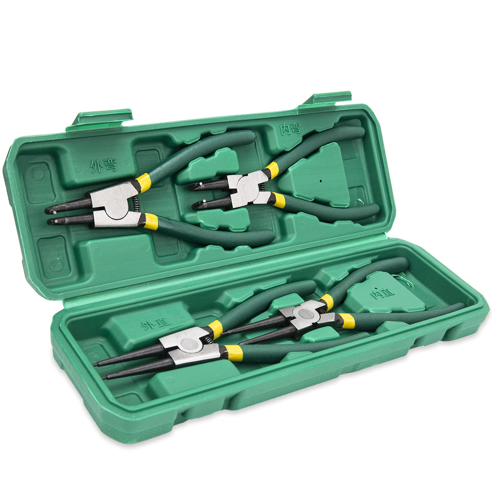 4 PCS Snap Ring Pliers Set, Heavy Duty Circlip Pliers Kit 7 Inch for ...